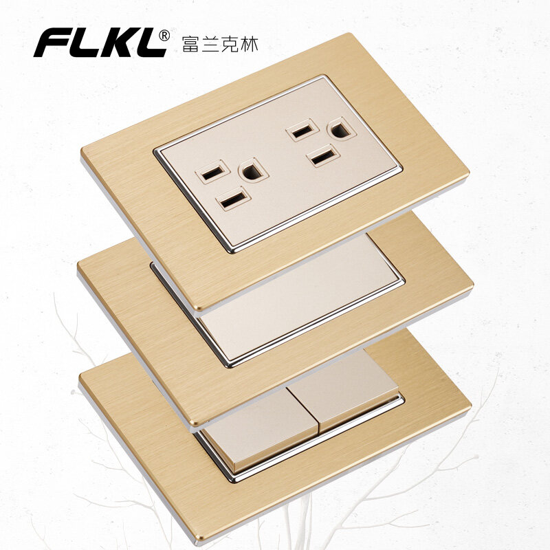 FLKL 220V Key Wall Switch Panel 13amp Universal 3/6 Pin Plug Socket ...