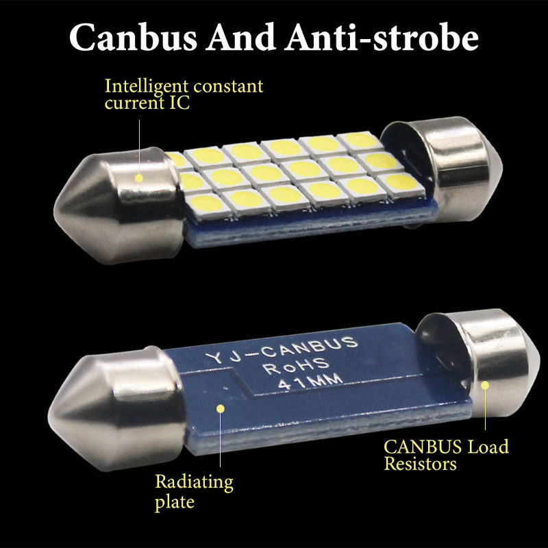 1PCS T10 W5W LED C5w Led 31มม.36มม.39มม.41มม.18SMD 3030ชิป LED Festoon หลอดไฟรถโดมแสงภายในโคมไฟ ...
