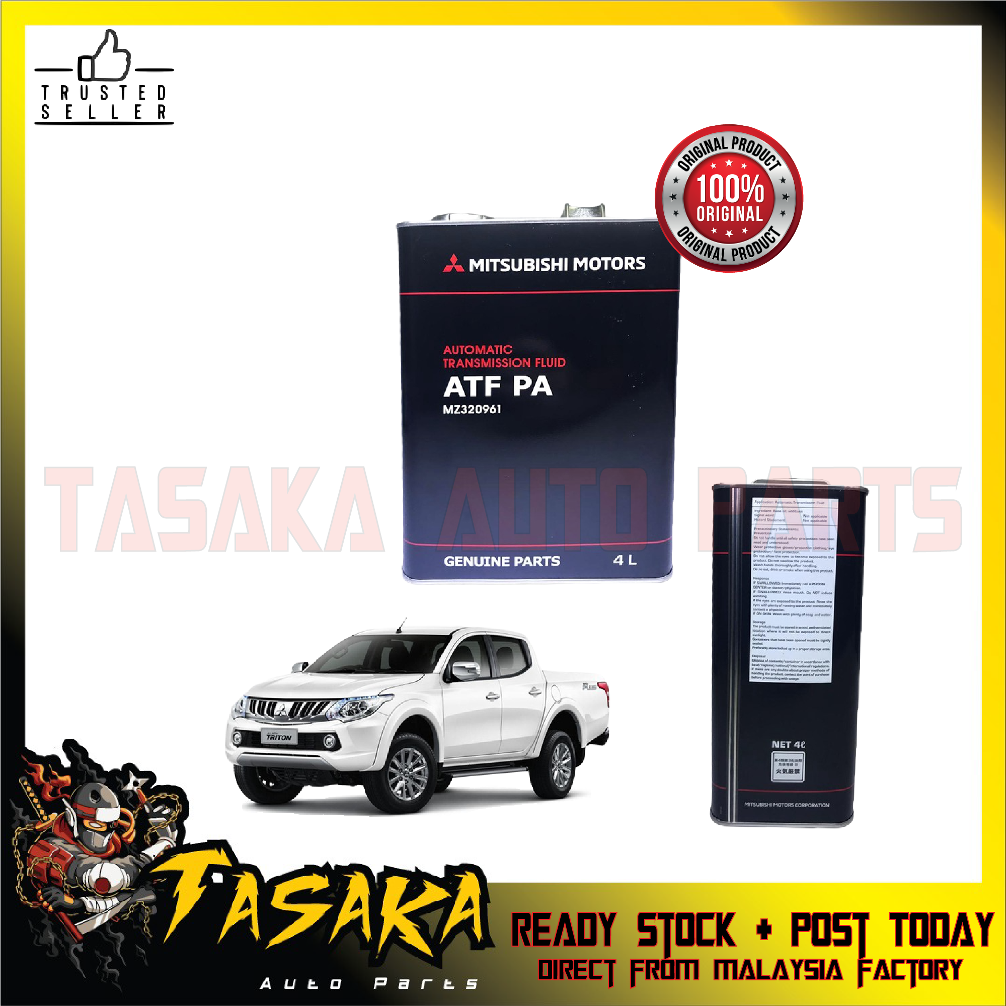 MITSUBISHI TRITON VGT 2015~ KL3T ATF PA AUTO TRANSMISSION FLUID 100% ...