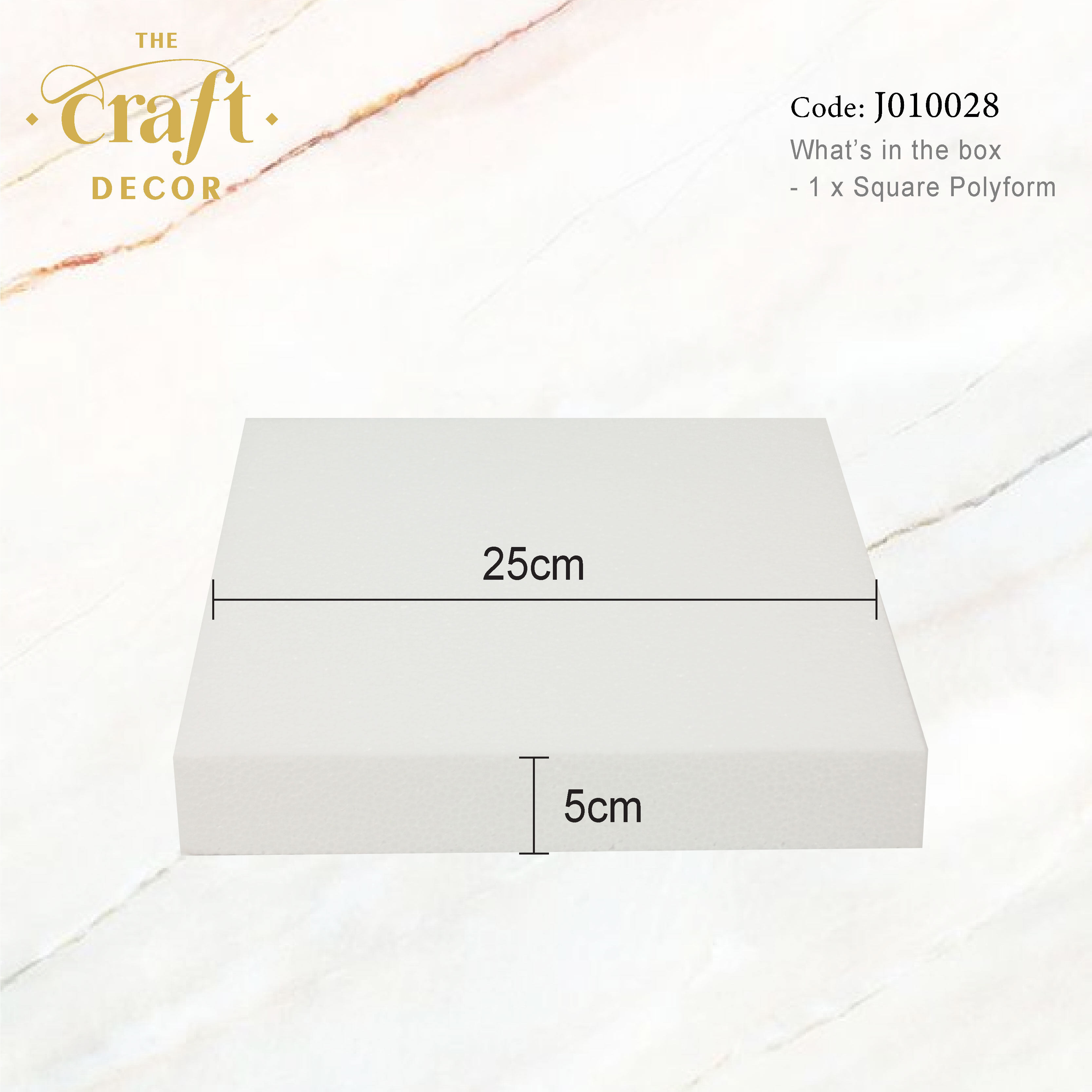 The Craft Decor White Square Polyform | Gabus Segi Empat | DIY Form ...
