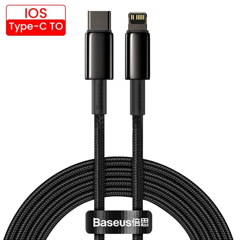 Baseus 20W PD สายชาร์จ USBสำหรับ iPhone 13 12 Pro XS Max XR X USB Type ...
