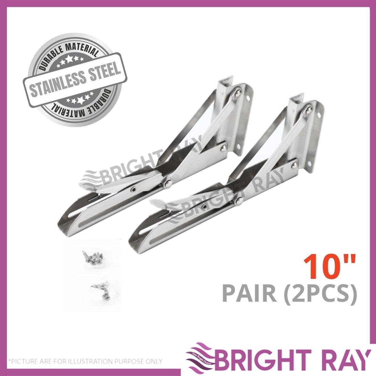 [PAIR] STAINLESS STEEL Bracket L Foldable Bracket Para Dapur Dinding ...
