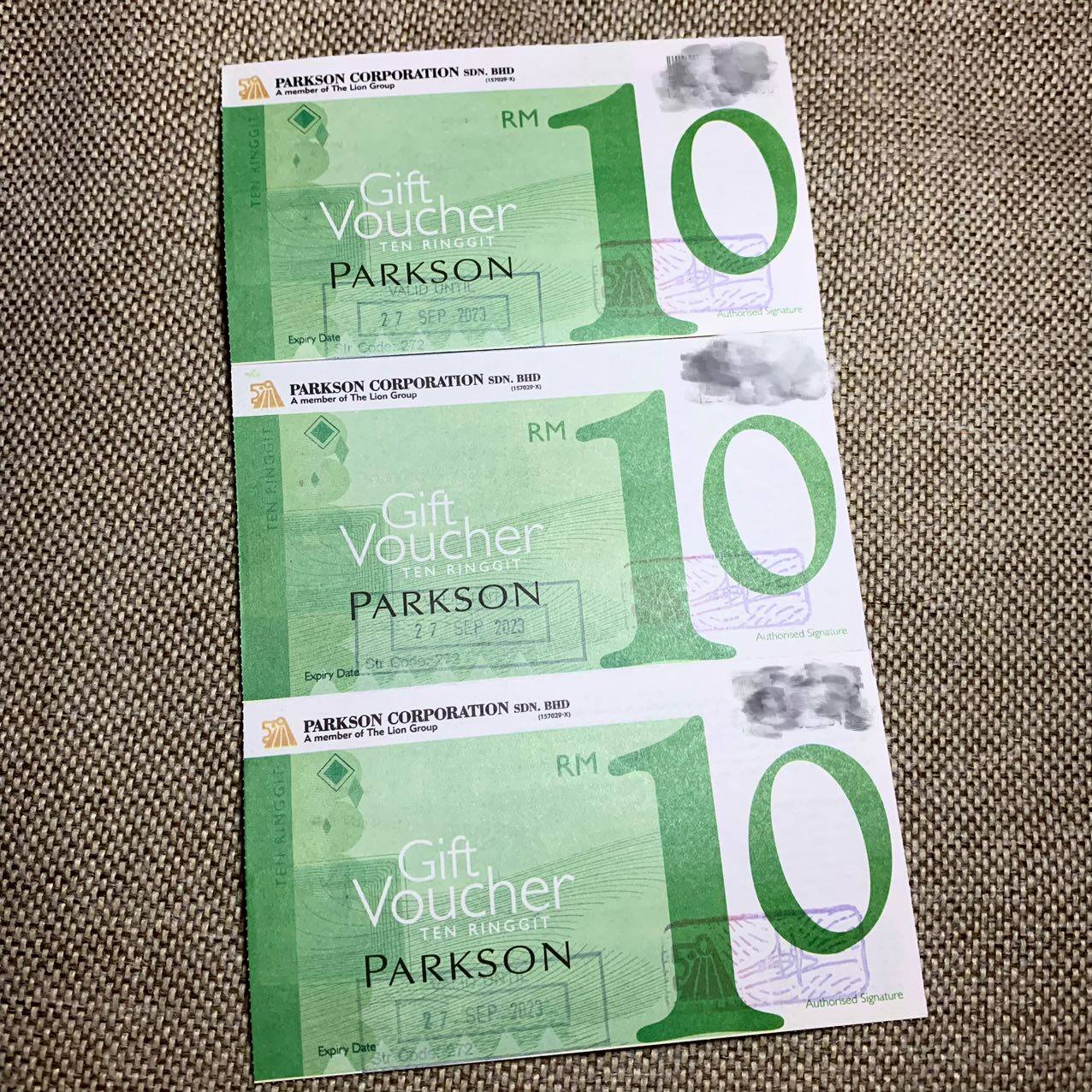 (READY STOCK) AUTHENTIC PARKSON Gift Voucher RM10 | Lazada