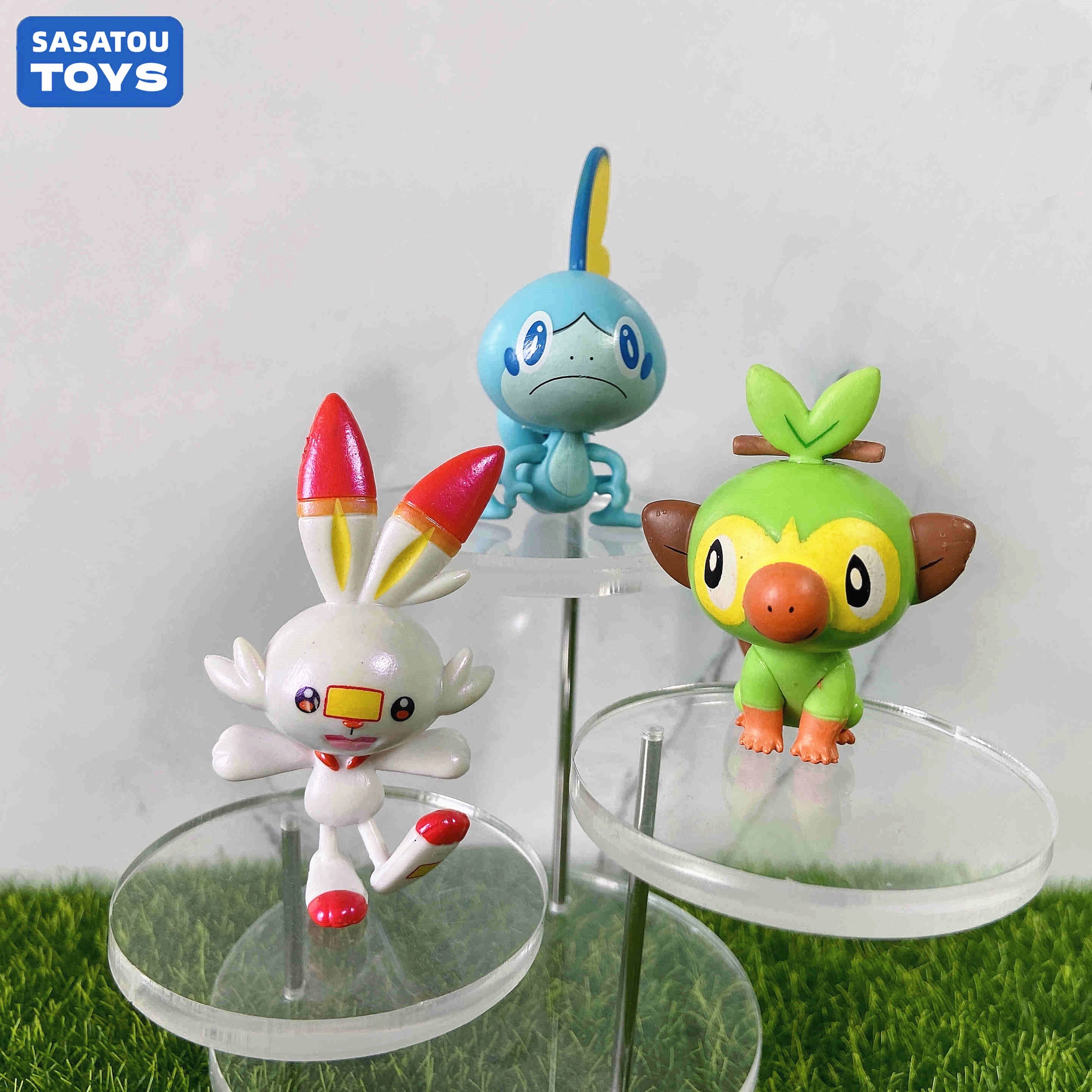 Pokemon figures Scorbunny Raboot Cinderace Grookey Thwackey Rillaboom ...