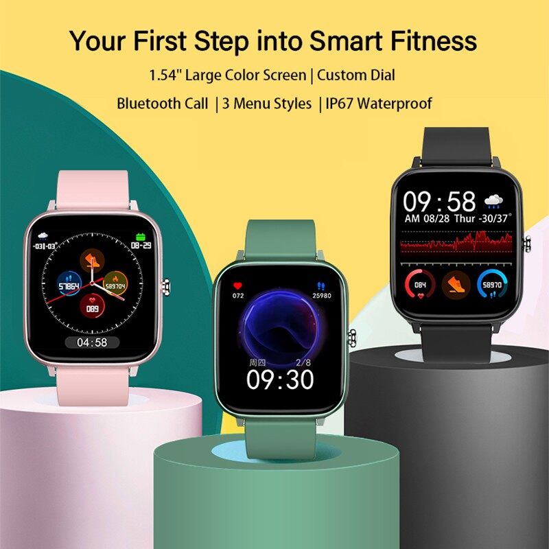 OQTO สมาร์ทวอทช์1.54นิ้วจอสี่เหลี่ยมปี P6นาฬิกาอัจฉริยะบลูทูธโทรศัพท์ ...