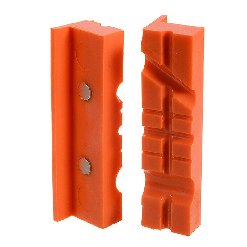 1 pair 4.5" Long Metal Vise Rubber Multi-groove Vise Pad Bench Vice ...