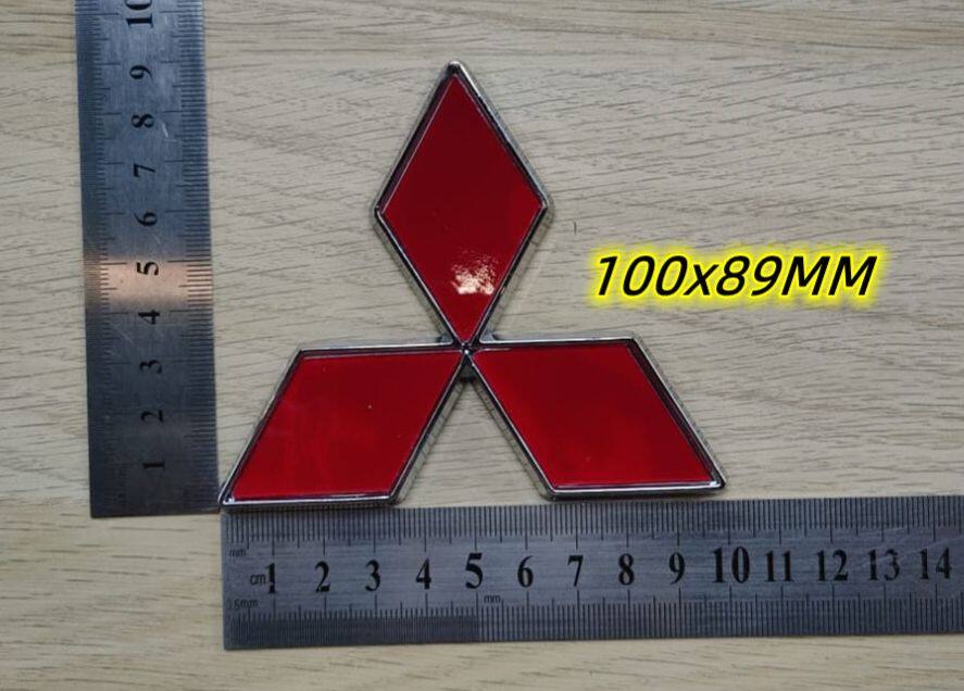 Mitsubishi Emblem Logo Red Front Rear Trunk Logo Badge Emblem Sticker ...