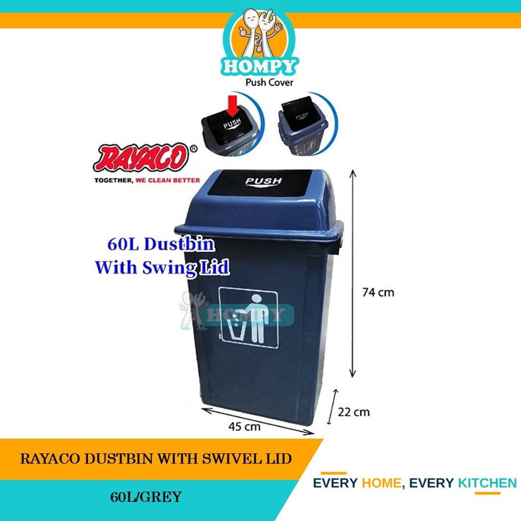 Rayaco Dustbin With Swing Lid 20L/30L/40L/60L | Garbage Bin | Indoor ...