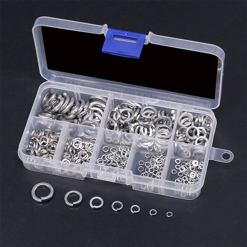 Spring Lock Washer,304 Stainless Steel Spring Lock Washer Assortment Set (410-Pcs,8-Size ...