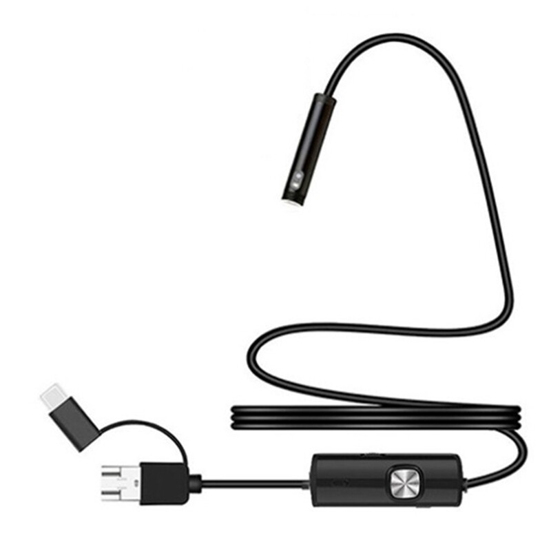 3 IN 1 8mm USB C Dual Lens Industrial Endoscope HD Hard Cable Type C ...