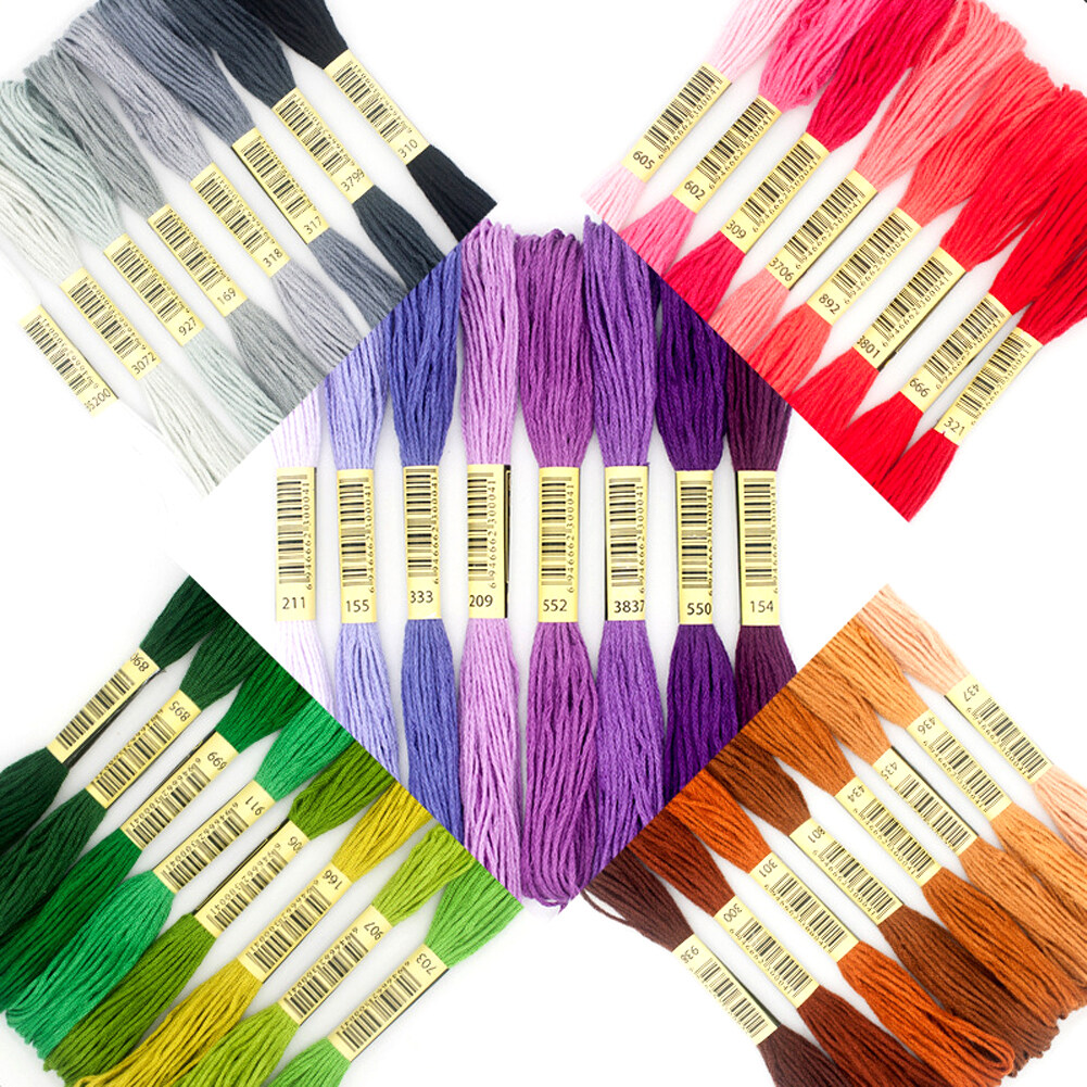 8Pcs Gradient Color Cross Stitch Thread Cotton Sewing Skeins Embroidery ...