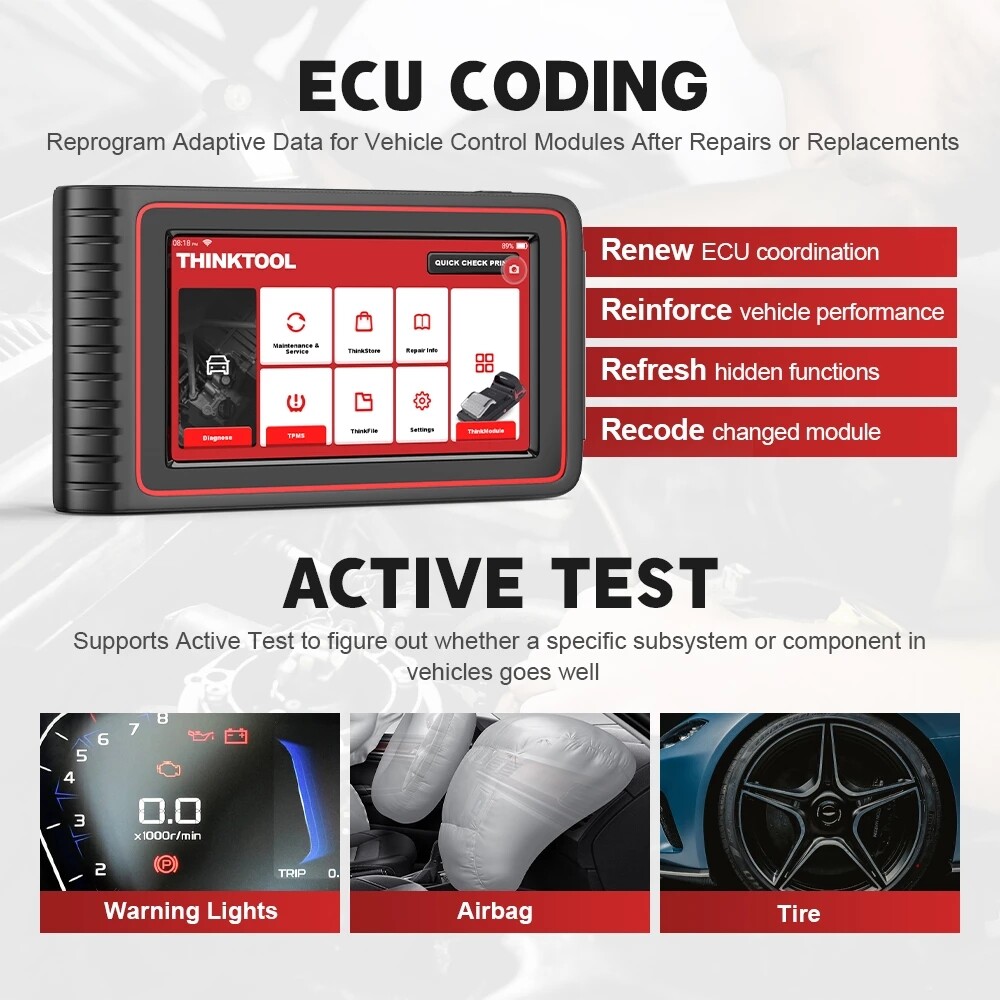 Thinkcar THINKTOOL เครื่องสแกนระบบแบบมืออาชีพ,OBD2พร้อมโปรแกรม TPMS ECU ...