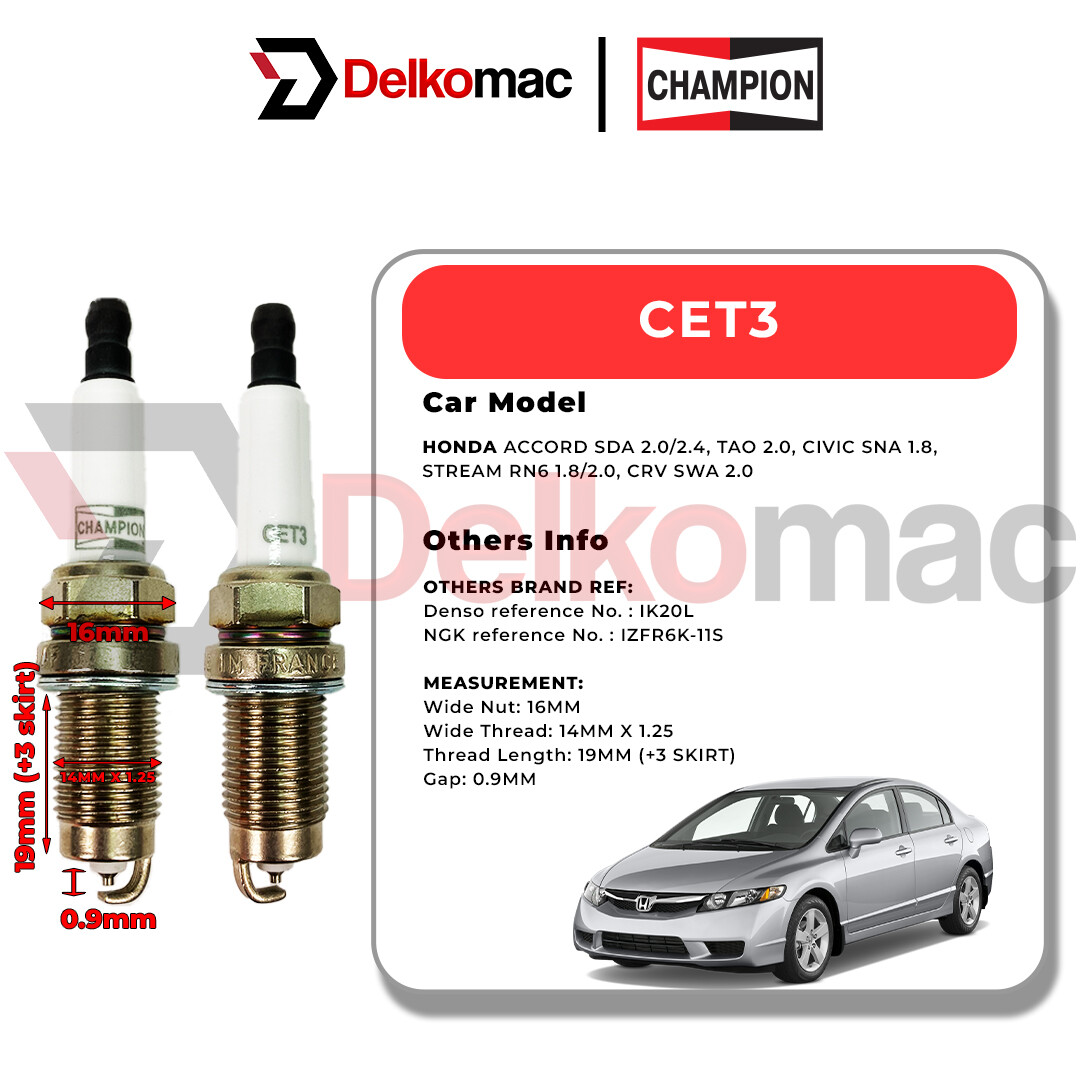 Champion Eon Titan Titanium Spark Plug 1pcs - Mazda/Perodua/Volkswagen ...