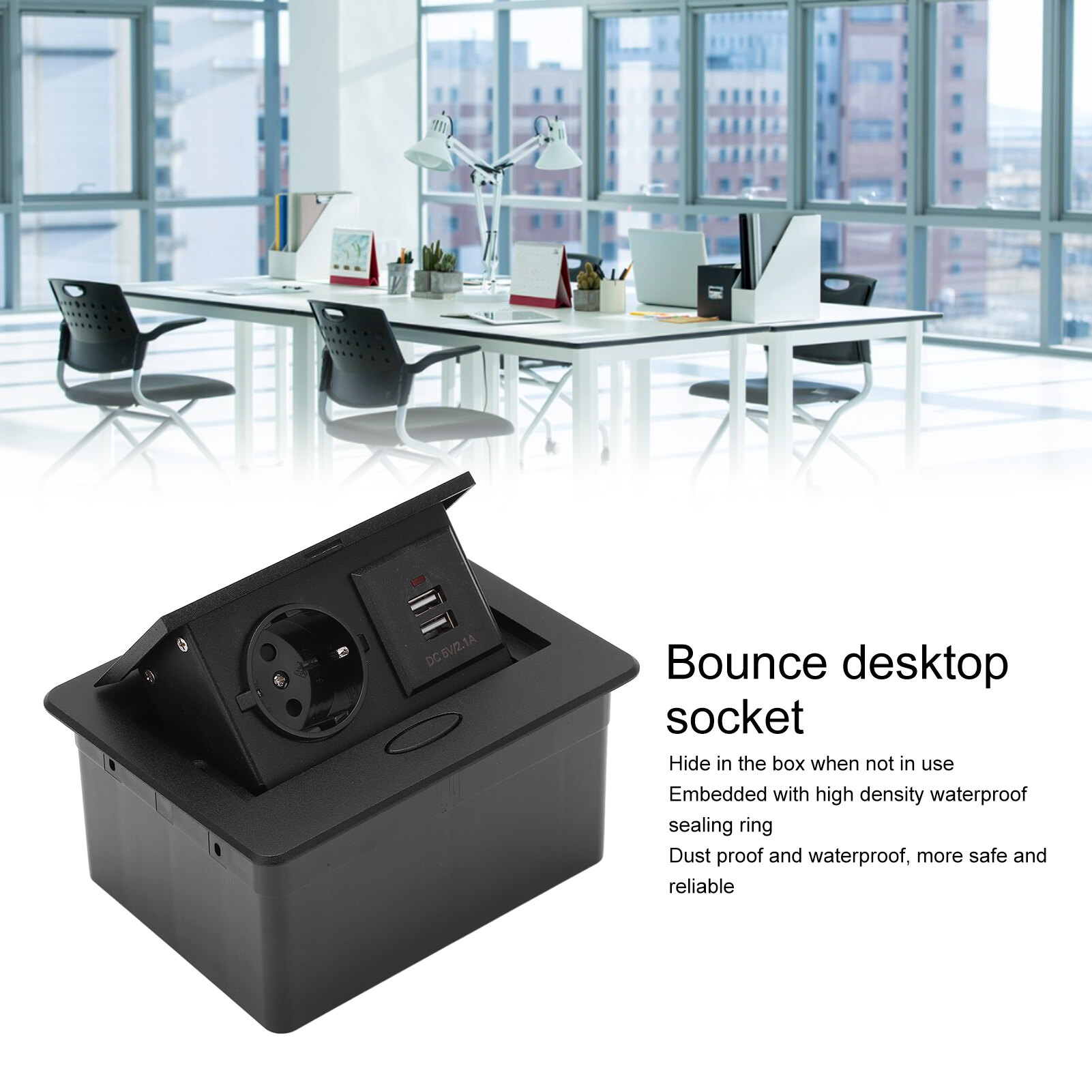 Desktop Socket Dual USB Port Bounce Table Power Strip Waterproof ...