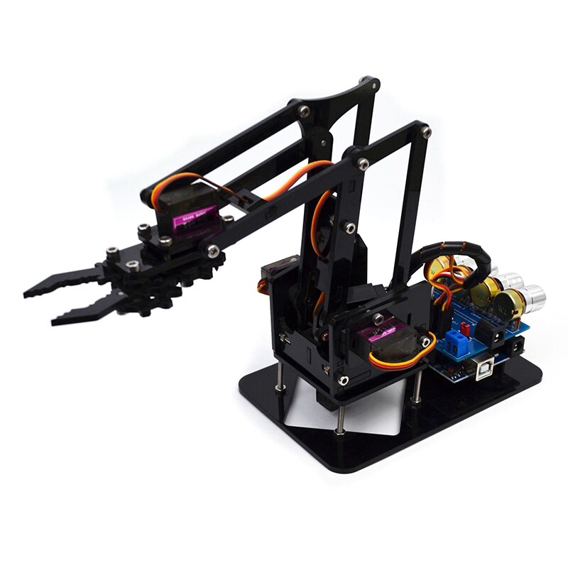 DIY Acrylic Robot Arm Robot Claw for Arduino Kit 4DOF Toys Mechanical ...