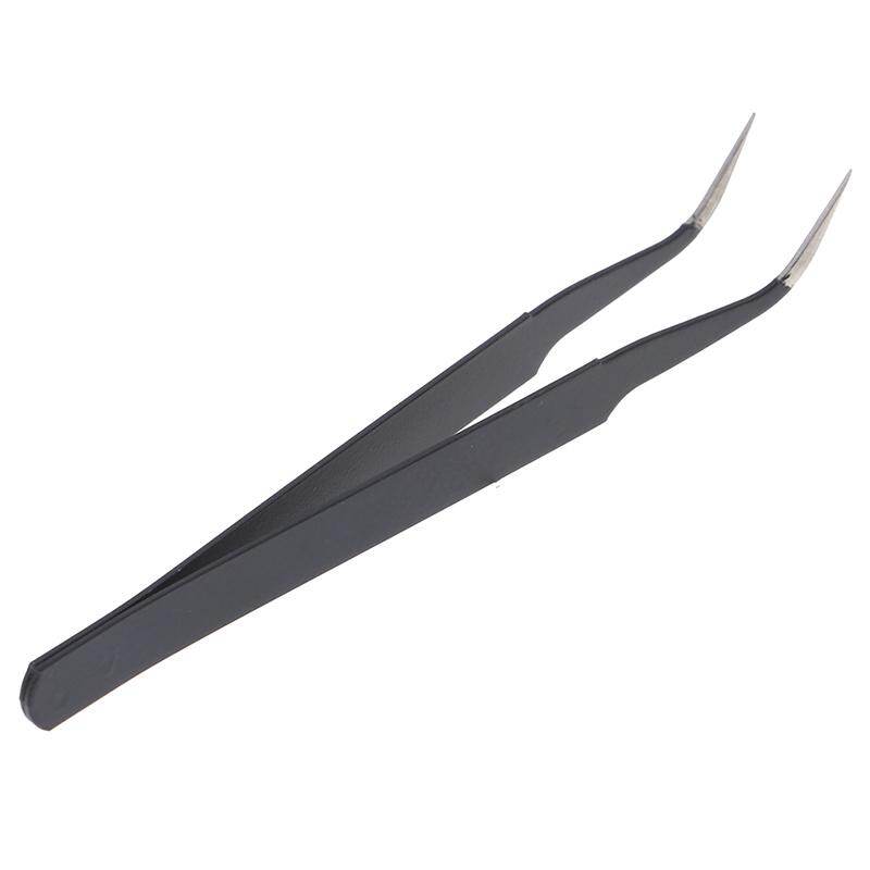 YKS 1PC Micro Point Curved Straight Tweezers Fine Tip Stainless Steel ...