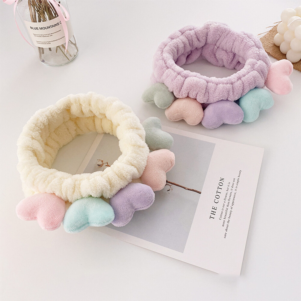 【ZNBY】Cute Love Face Wash Hair Band Female Net Red Simple Heart-shaped ...