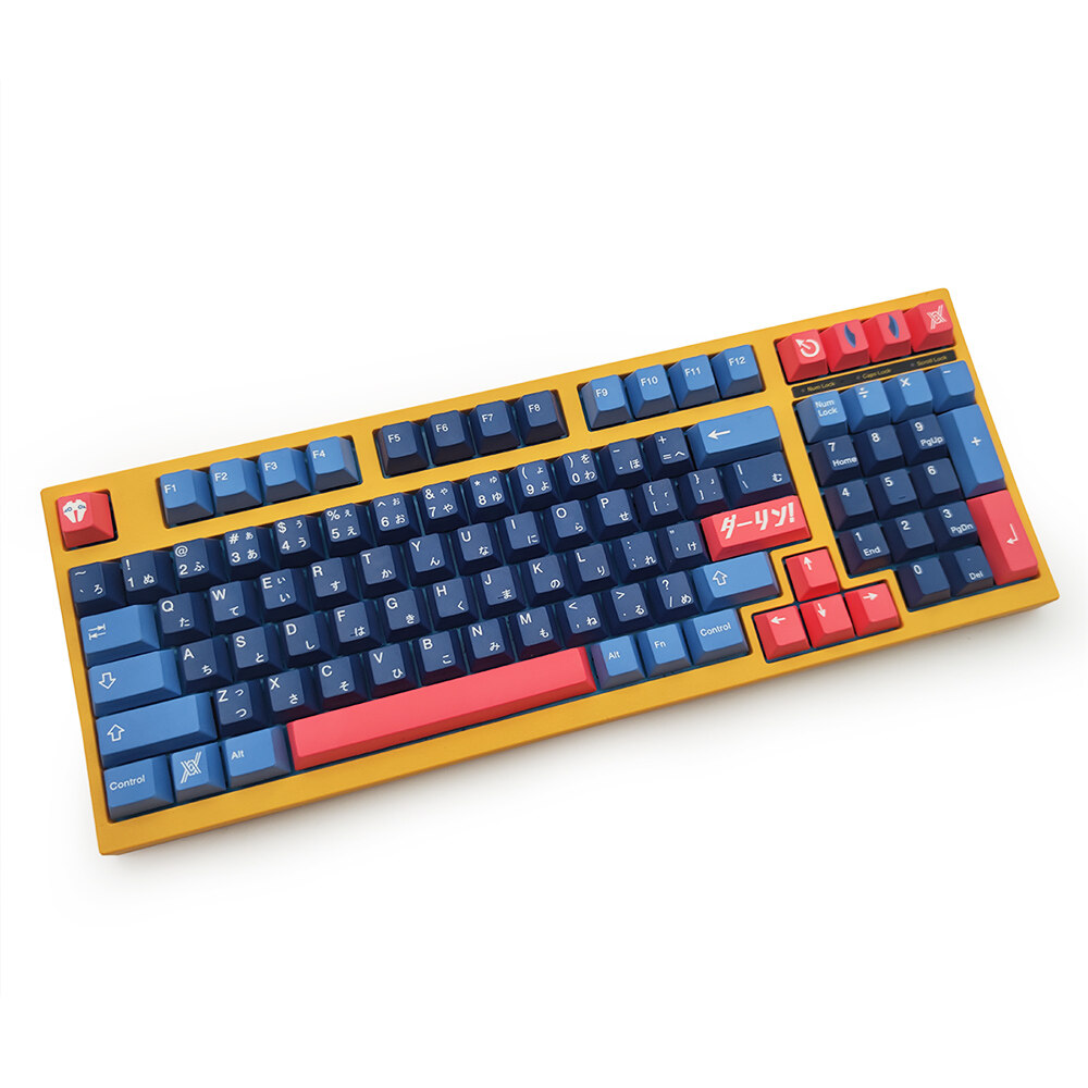 128คีย์ PBT สีฟ้าเหล็กคีย์แคป Cherry Profile ย้อมส่วนบุคคล Keycap ...