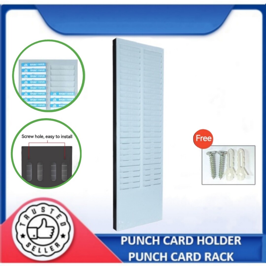 Punch Card Rack丨Punch Card Holder丨50'slot Punch Card Holder * PVC ...