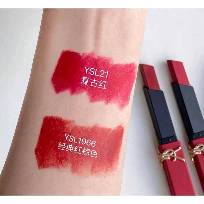 【YSL】2022 limited red leather collection edition small gold bar lipstick 💄100% original lipstick ...