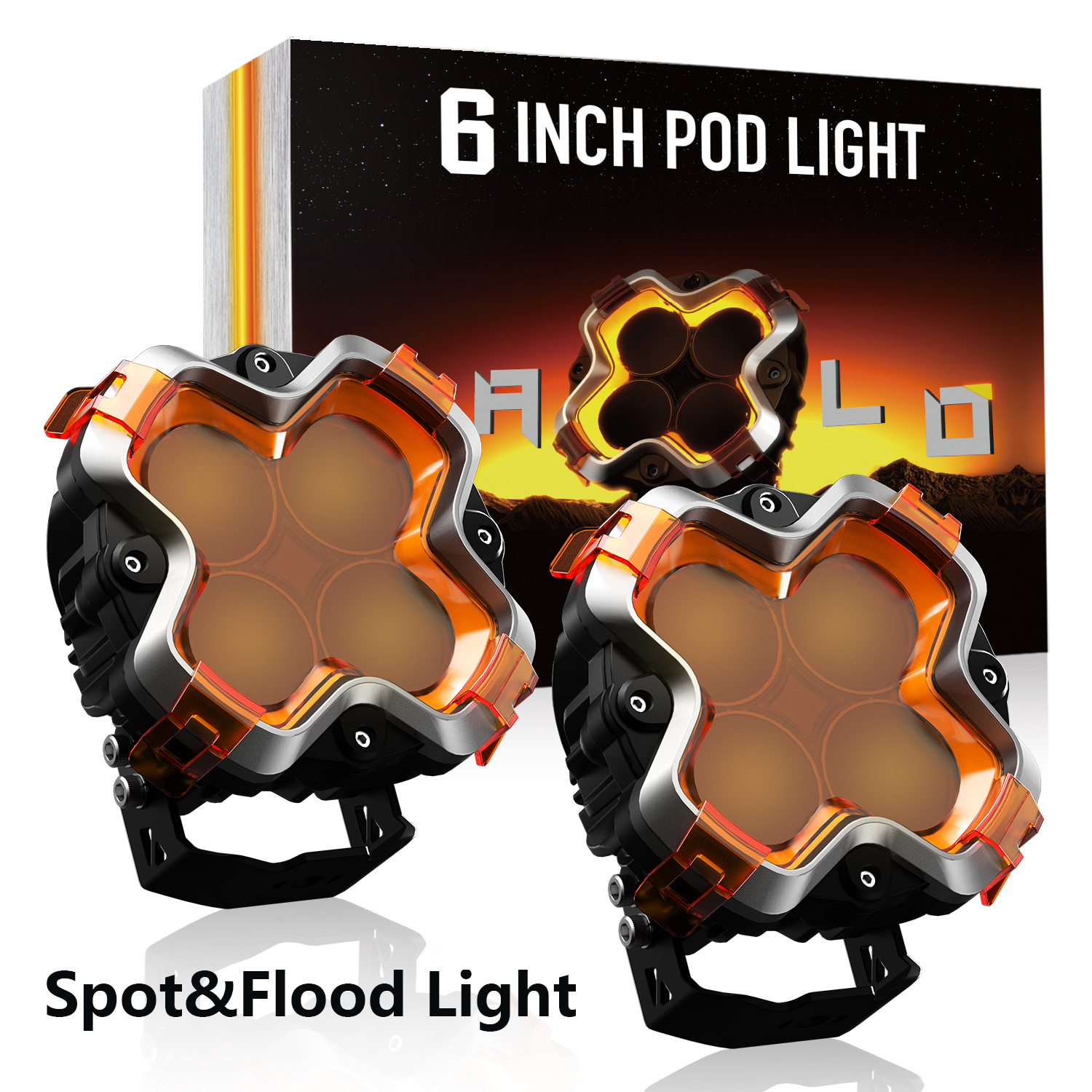 Novsight All Weather HALO Series 6 Inch LED Pods with DRL Lights Off ...