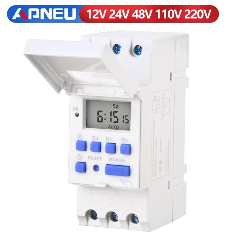 Din Rail Timer Switch THC15A Electronic Weekly 7 Days Programmable AC ...