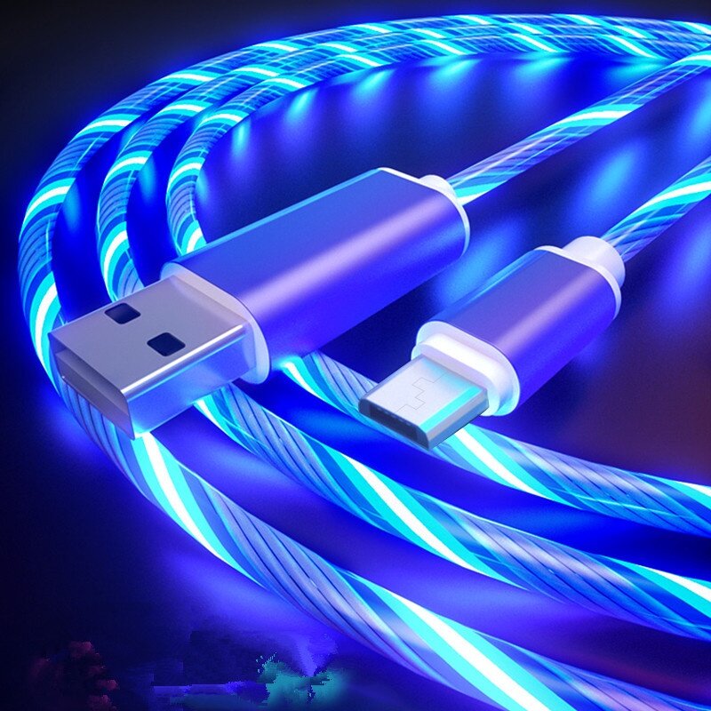 Streamer Data Line Emits Light Android Fast Charger Cable with Light ...