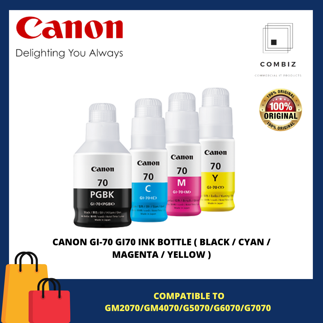 CANON GI-70 GI70 INK BOTTLE ( BLACK / CYAN / MAGENTA / YELLOW ) | Lazada