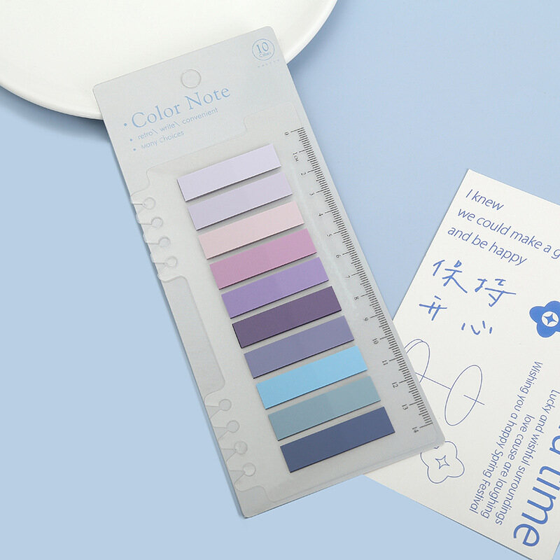 Ins Retro Morandi Sticky Note Index Tabs 200pcs Colour Page Ruler ...
