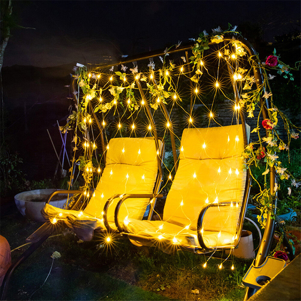 LED Net Curtain Mesh Fairy String Light Christmas 1.5x1.5m/3x2m EU Plug ...
