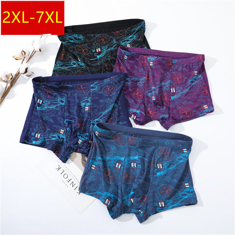 Plus ขนาด2XL-7XL 3XL 4XL 5XL 6XL นักมวยผู้ชายเส้นใยไม้ไผ่ Breathable สบายชุดชั้นในชายนักมวย ...