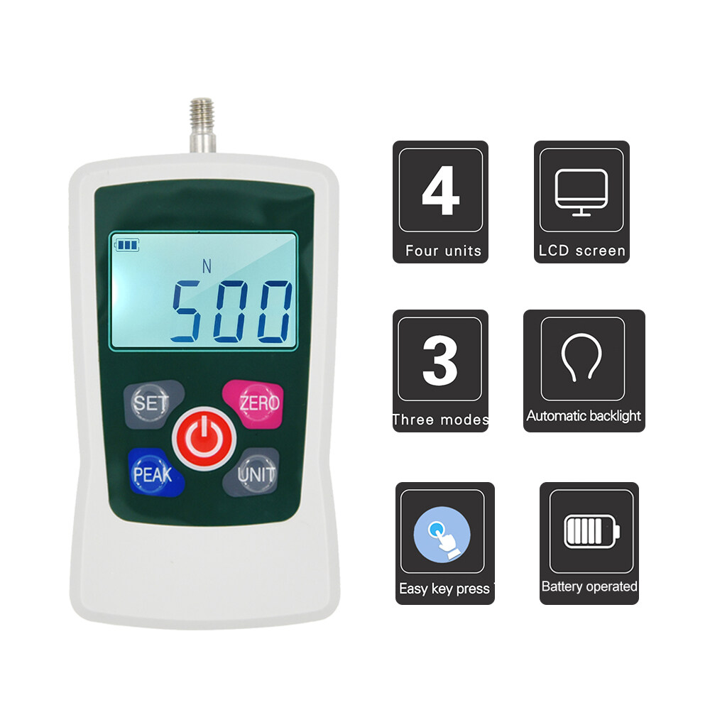 Digital Force Gauge 500N/ 50kg/ 110Lb/ 1760oz Portable Push Pull Force ...