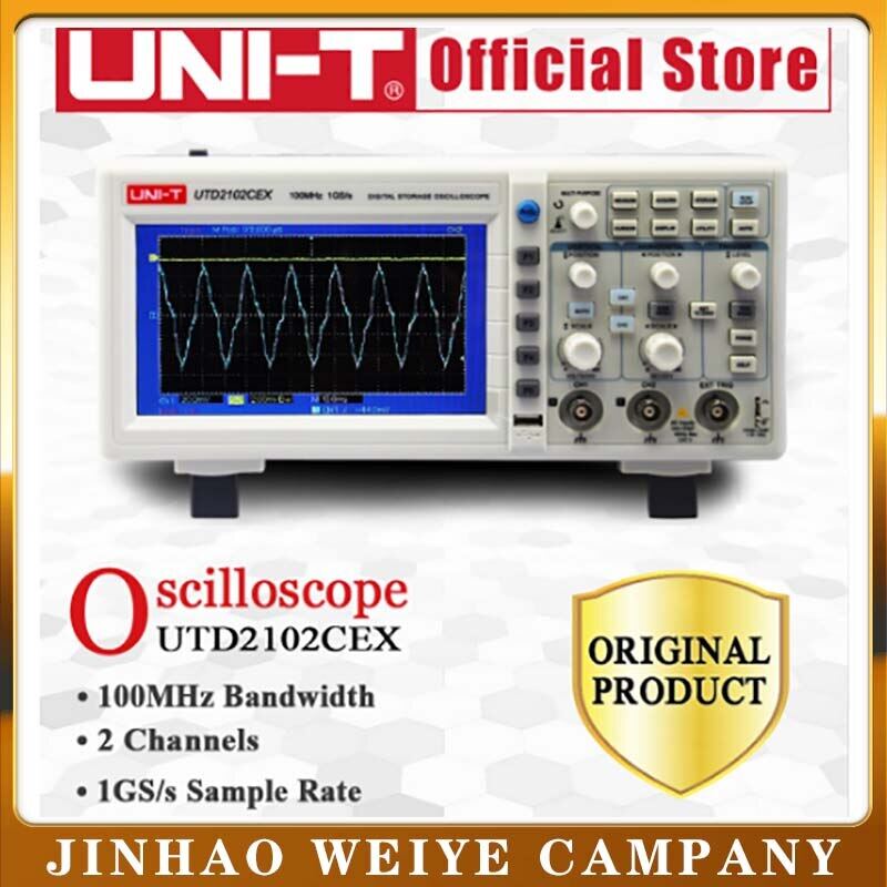 Осциллограф UNI-T UTD2102CEX Digital Storage Oscilloscopes 2CH 100MHZ Scopemeter ขอบเขตขนาด7นิ้ว ...