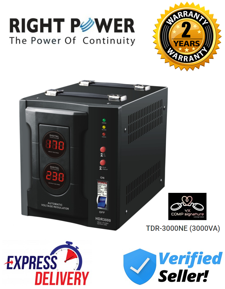 Right Power (AVR) Automatic Voltage Regulator TDR-3000NE (3000VA) | Lazada