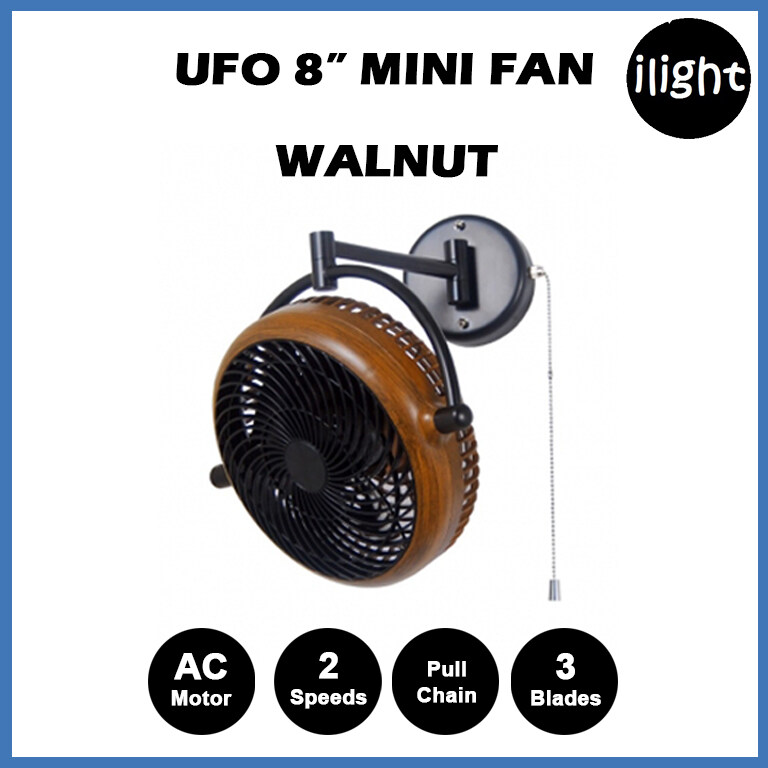 NSB FAN UFO 8 INCHES AC MOTOR | 3 BLADES PULL CHAIN MINI CORNER WALL ...