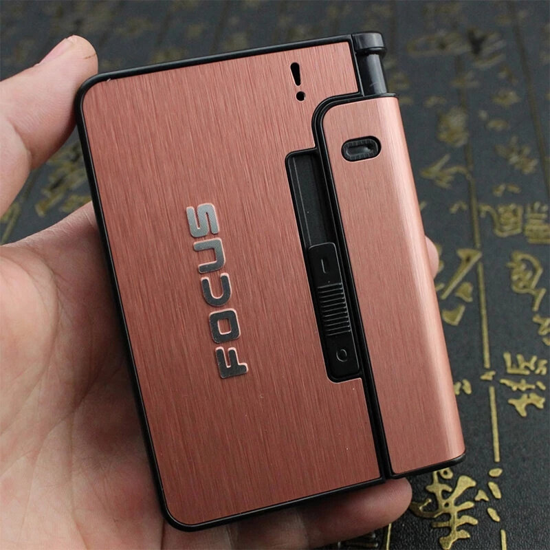 Focus Portable Travel Cigarett Case Men's Automatic Cigarete Box 10 ...