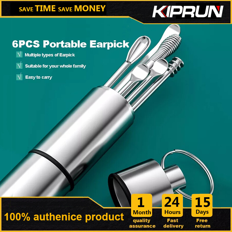KIPRUN 6PCS Ear Wax Pickers Stainless Steel Earpick Spiral Ear Pick ...
