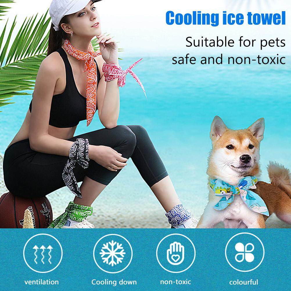 9 Pieces Cooling Scarf Summer Wrap Soaked Tie Around Neck Ice Cool ...