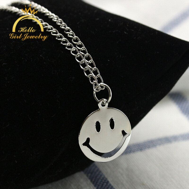 Hello Girl Jewelry Fashion Smile Pendant Necklace Hip Hop Smiley ...