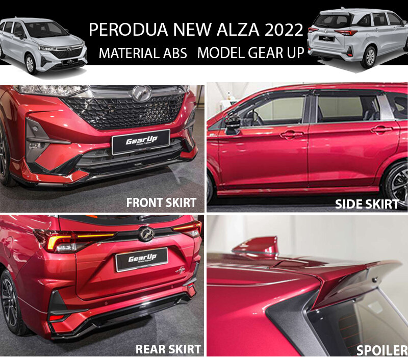 PERODUA NEW ALZA 2022 FULL SET ABS BODYKIT GEAR UP (FRONT SKIRT/SIDE ...