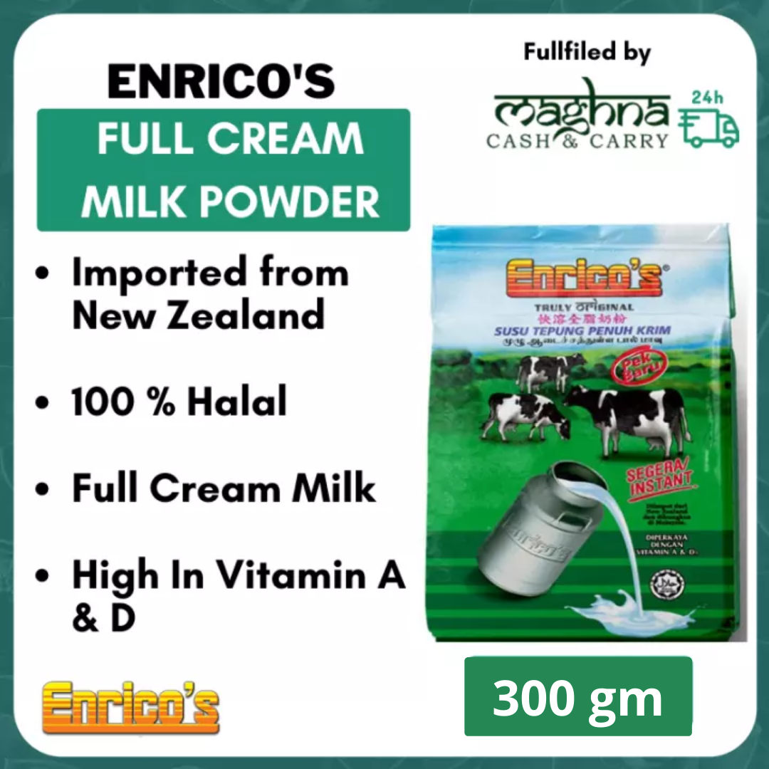 Enrico's Full Cream Milk Powder (Susu Tepung Penuh Krim) - 1 Pack (300 ...