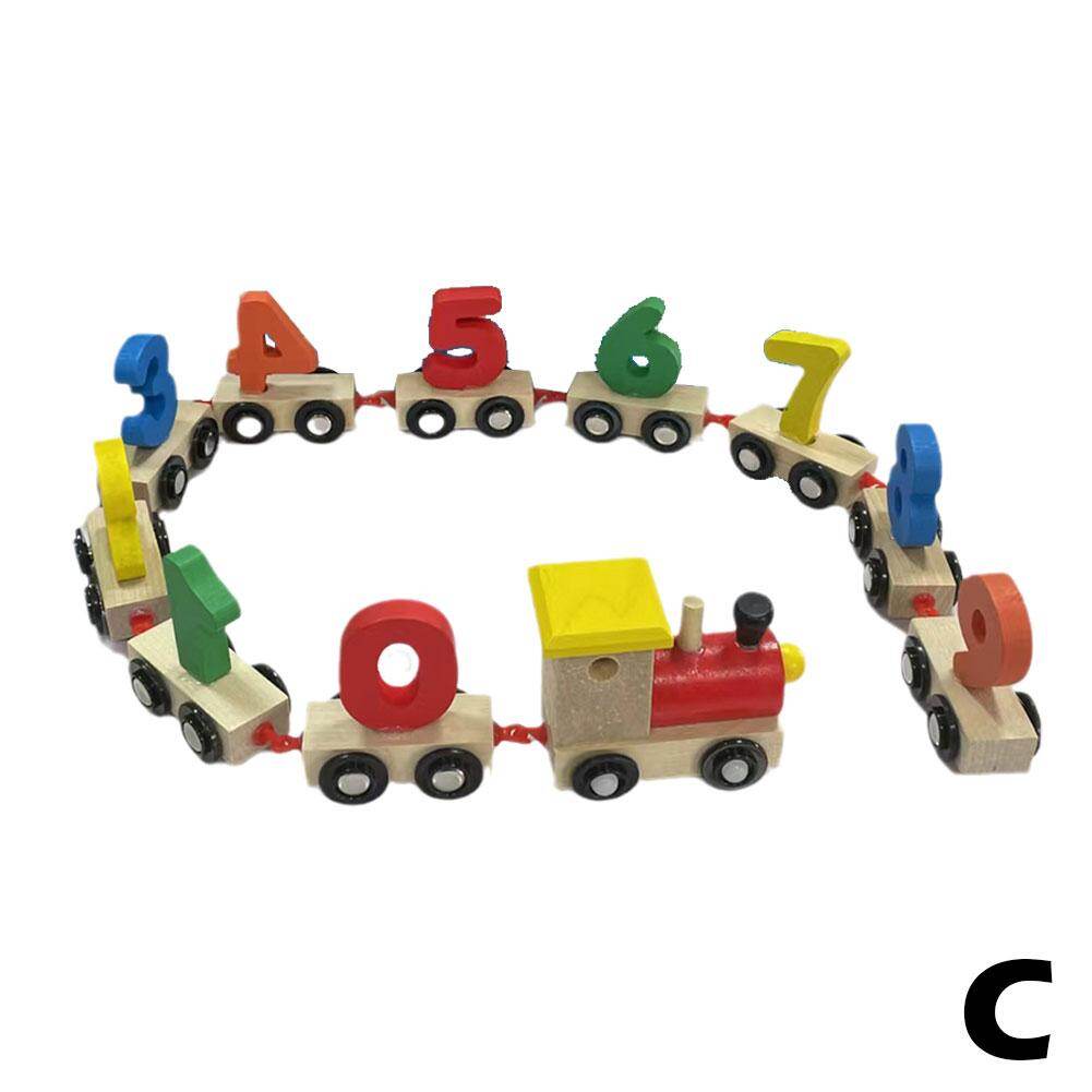 Numbers And Letters Magnetic Train Puzzle Wooden Toy Car Toddler ...