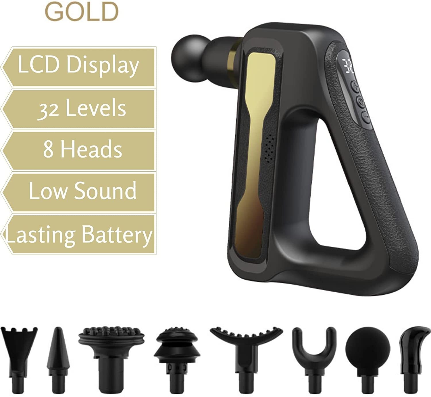 TJ SPORTS Portable Triangle Massage Gun Fascia Gun 32 Speed 8 Massage ...