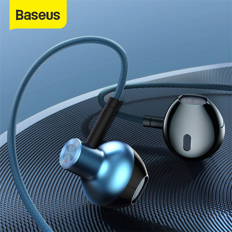Baseus H19 Wired Earbuds 6D Stereo Bass Earphones In-Ear 3.5mm ...