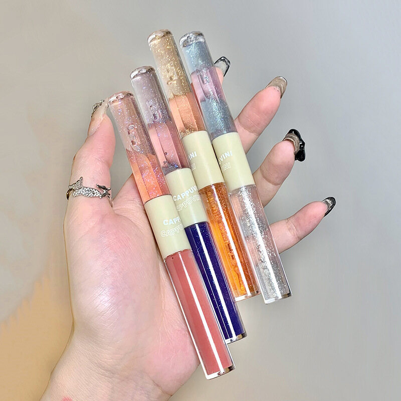 Double-End Mirror Liquid ลิปสติกไม่จางหาย Lip Tint Lasting Moisturizing ...