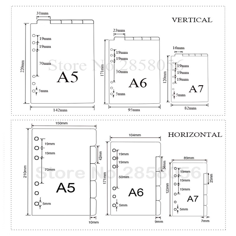 【ร้อน】สมุดบันทึกวางแผนแบ่งแถบด้านบน A5 A6 A7 B5กระดาษคราฟท์สีขาวตัวแยกดัชนีแผงหน้าปัดกระดาษ A4 ...