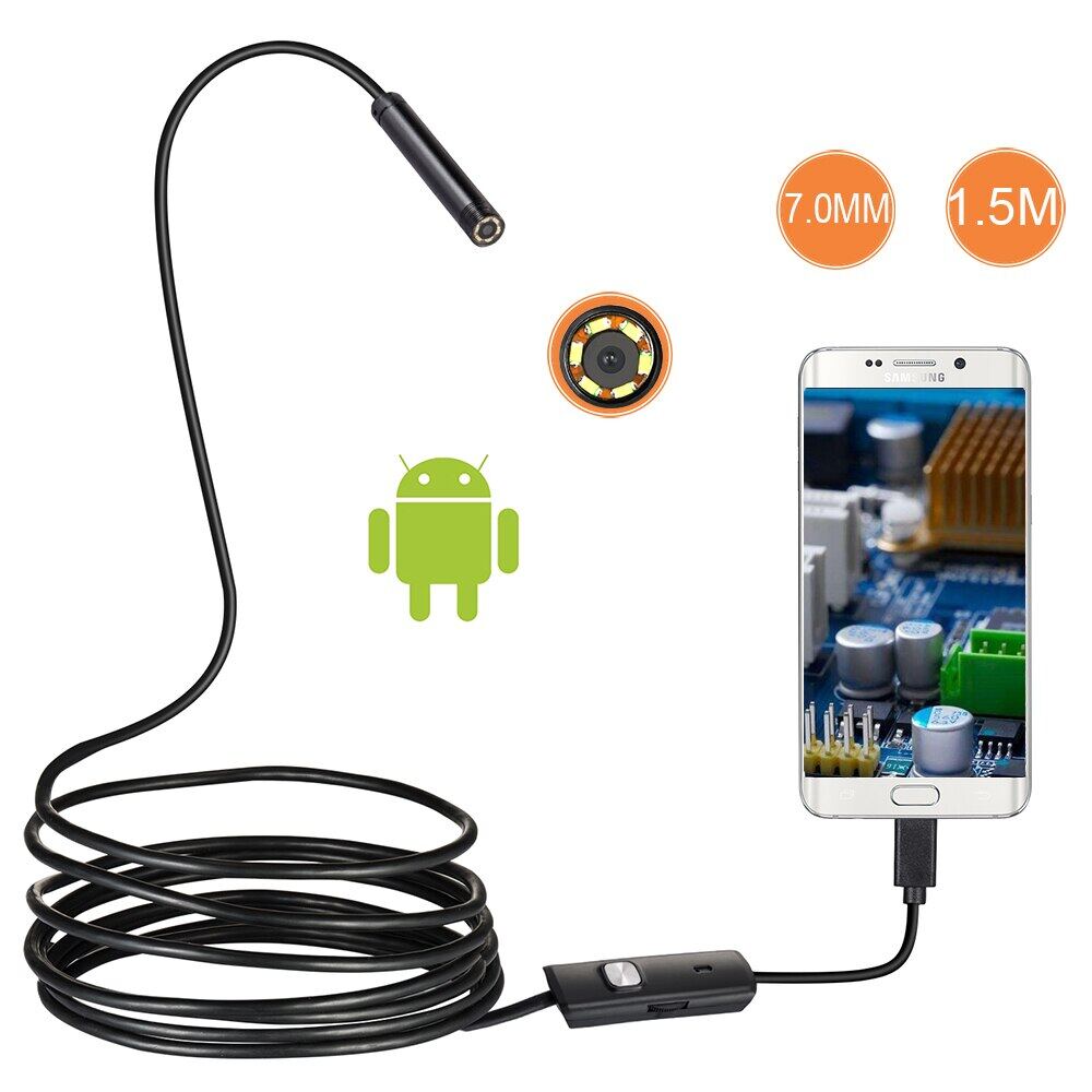 1/2/1.5M 7mm Lens USB Endoscope Camera Waterproof Wire Snake Tube ...