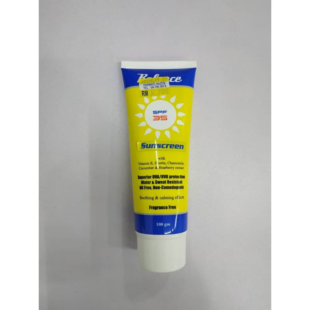 BALANCE SUNSCREEN SPF 35 FRAGRANCE FREE 100GM | Lazada