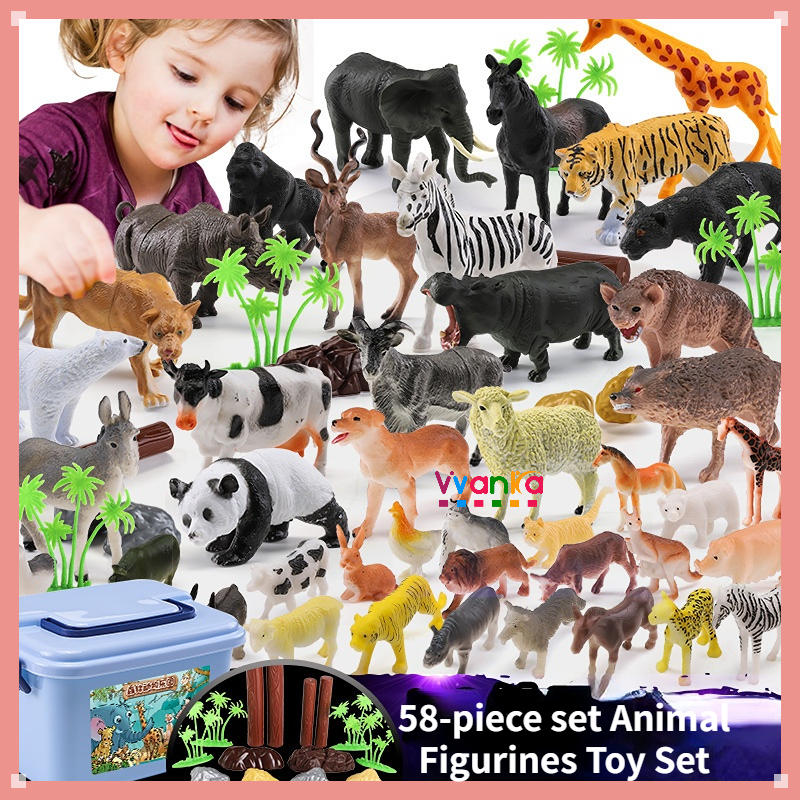 Animal Figurines Toys Realistic Jumbo Wild Zoo Animals Figurines ...