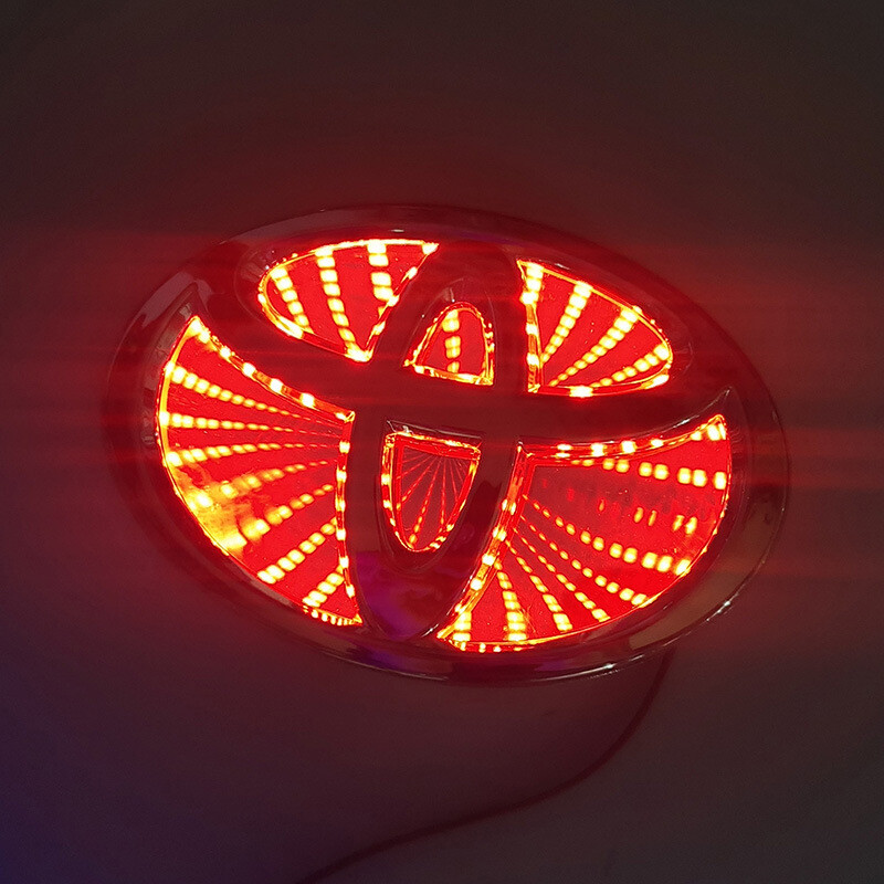 3D LED Light Toyota Logo Car Badge Decoration Auto Emblems Laser Light ...